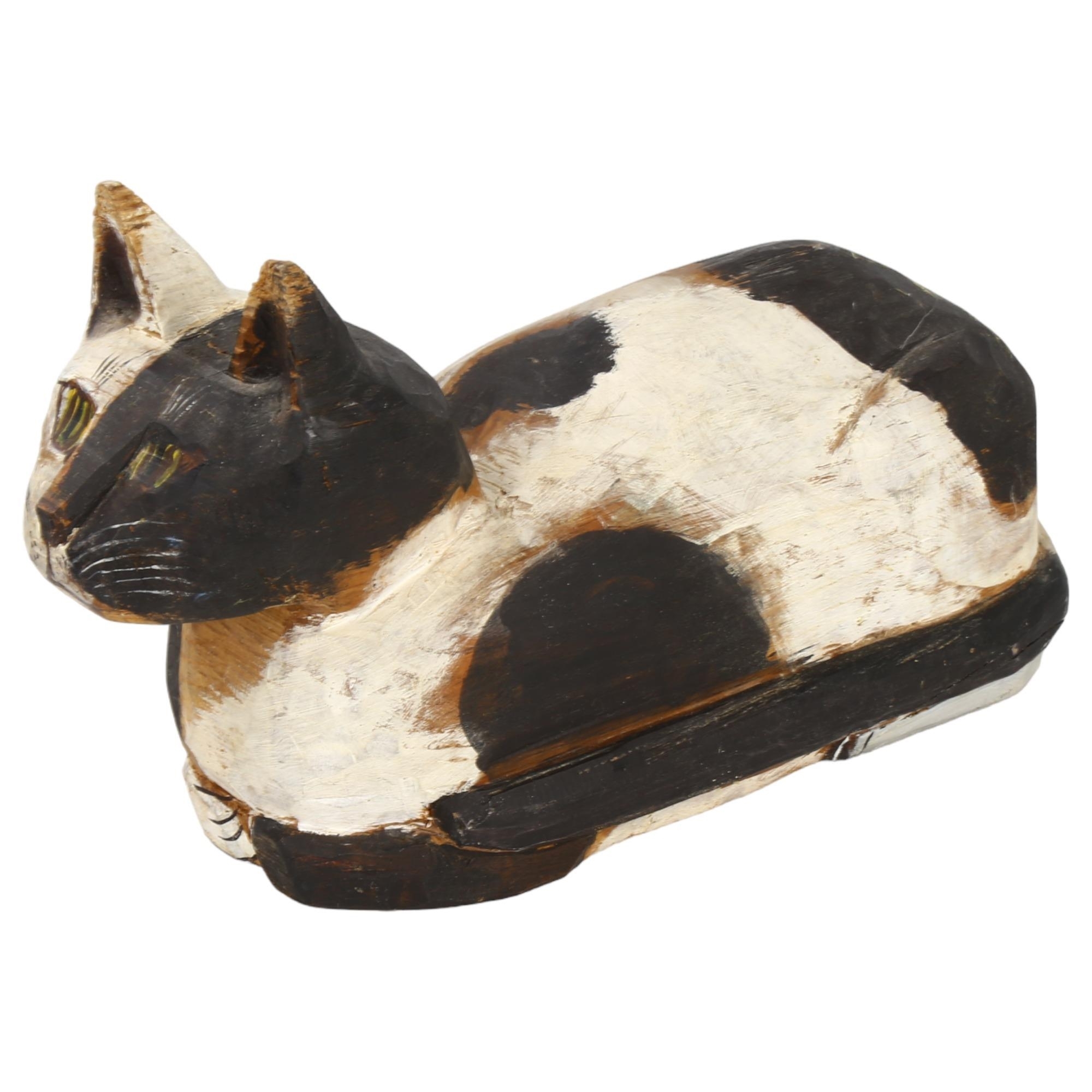 Gerard Rigot | a wood carved and painted cat | MutualArt