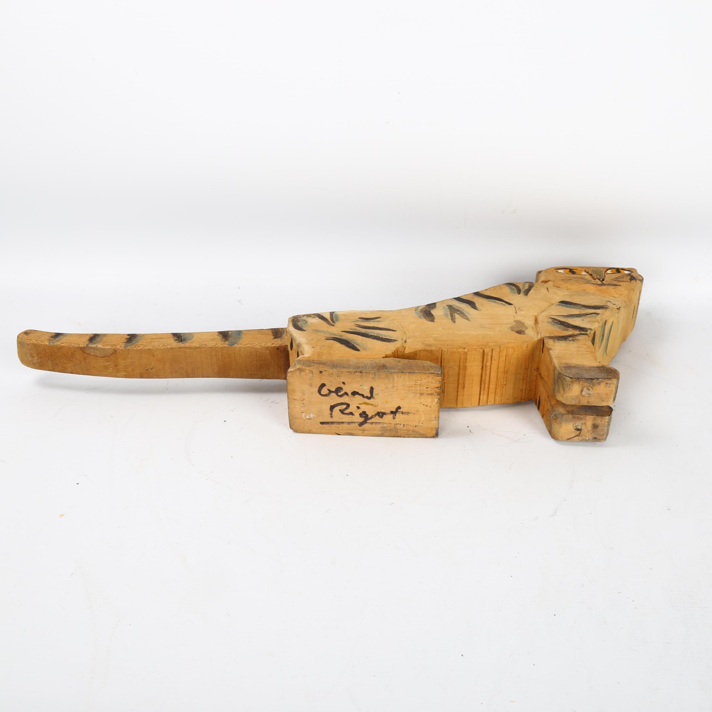 Gerard Rigot | a wood carved and painted cat | MutualArt