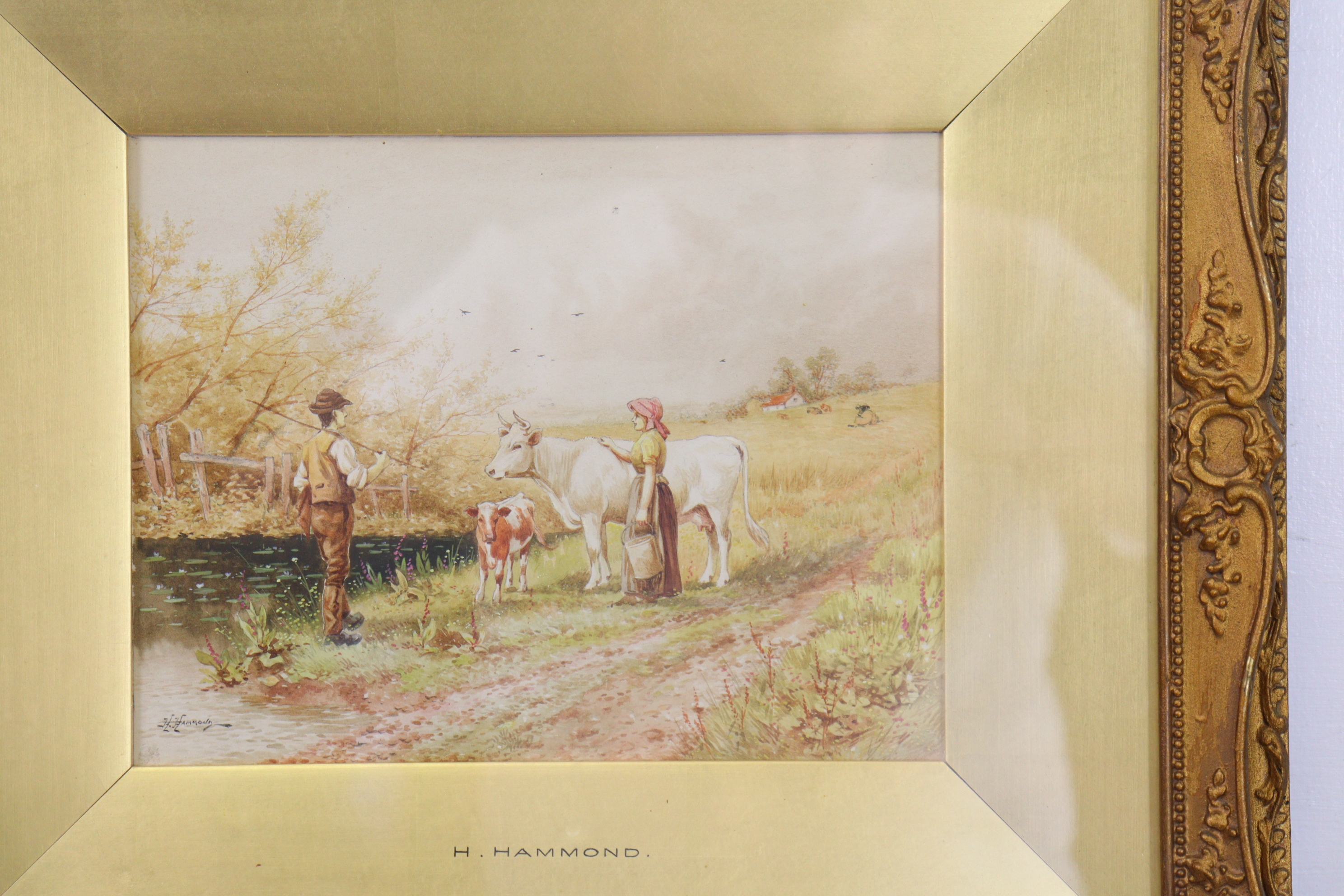 Horace Hammond | A pair of rural landscapes with figures on country ...