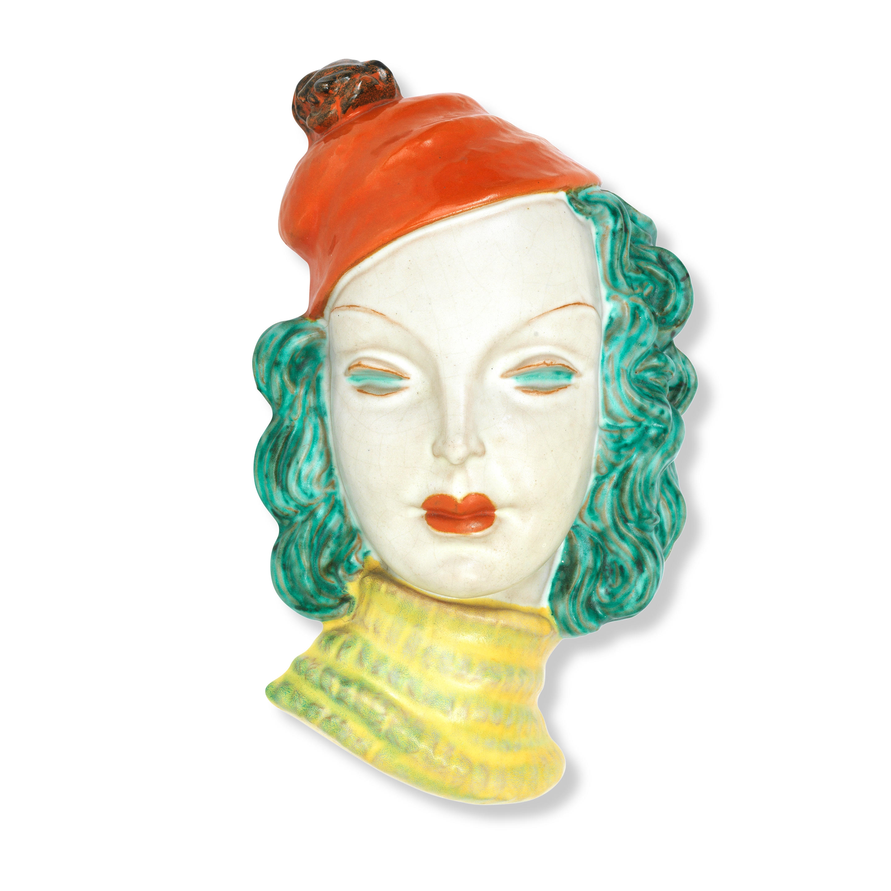 Goldscheider | Art Deco wall mask, model no. 7984, circa 1938 | MutualArt