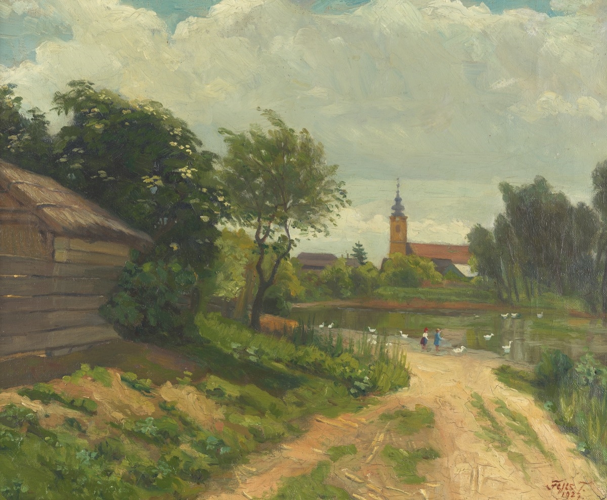 Tivadar Fejes | Village Lake (1927) | MutualArt