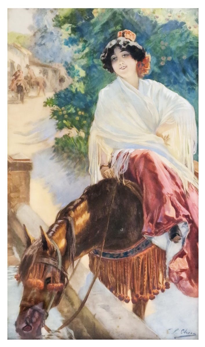 Ulpiano Checa Sanz | La belle andalouse à cheval | MutualArt