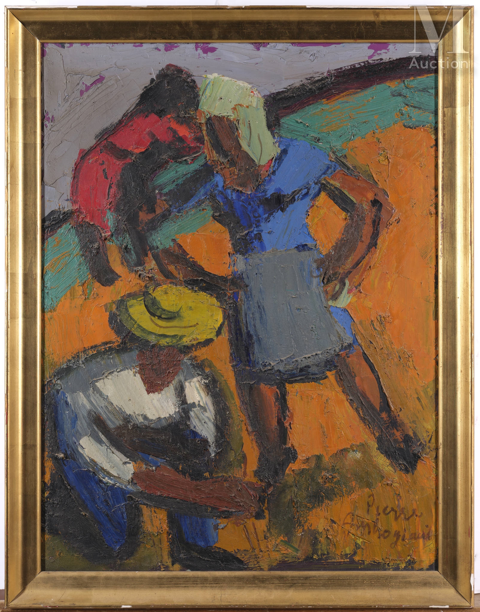 Pierre Ambrogiani | Trois personnages aux champs | MutualArt