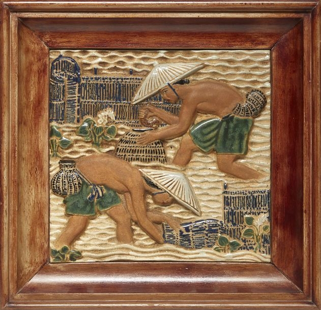 Vietnamese School, 20th Century | Carreau en céramique de Bien Hoa ...