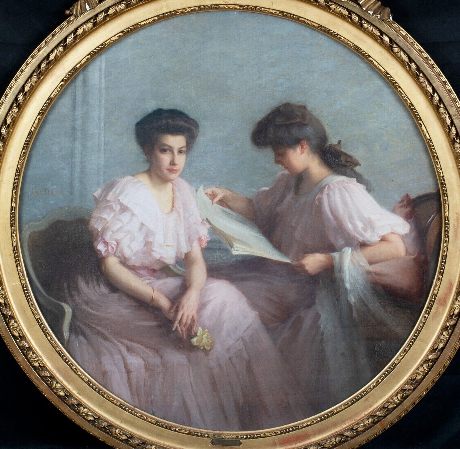 Paul Thomas | PORTRAIT OF TWO WOMEN IN A PARIS (19th Century) | MutualArt