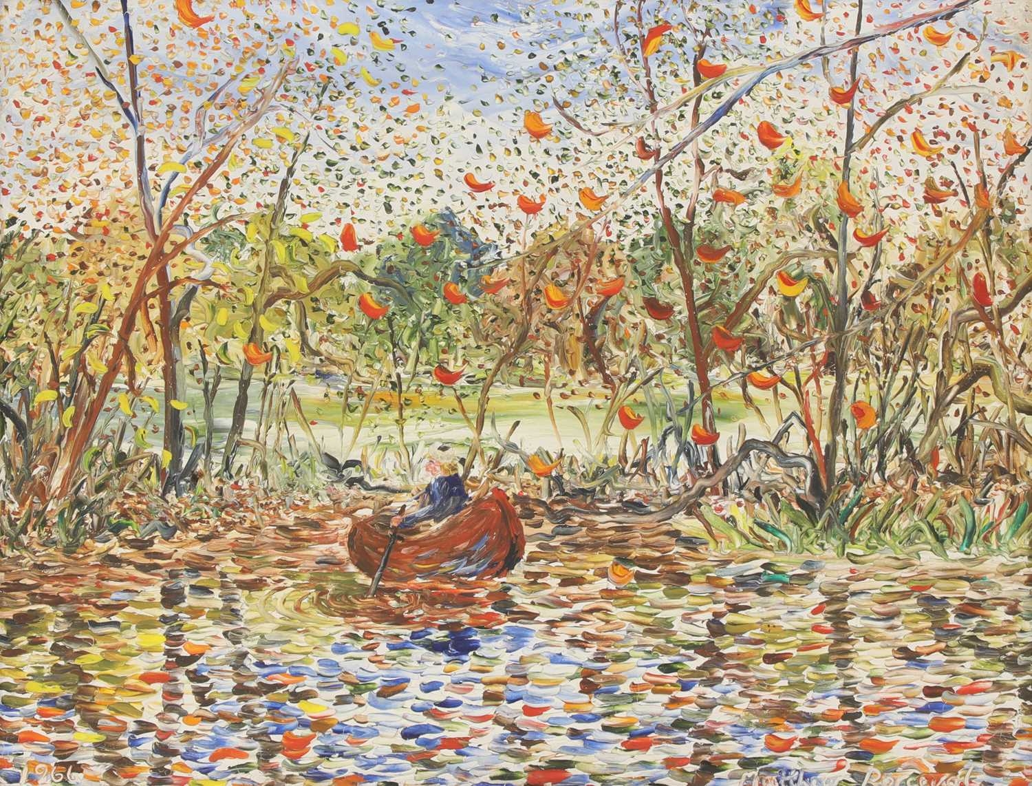 Matthew Perceval | Lake scene with a figure in a rowing boat (1966 ...