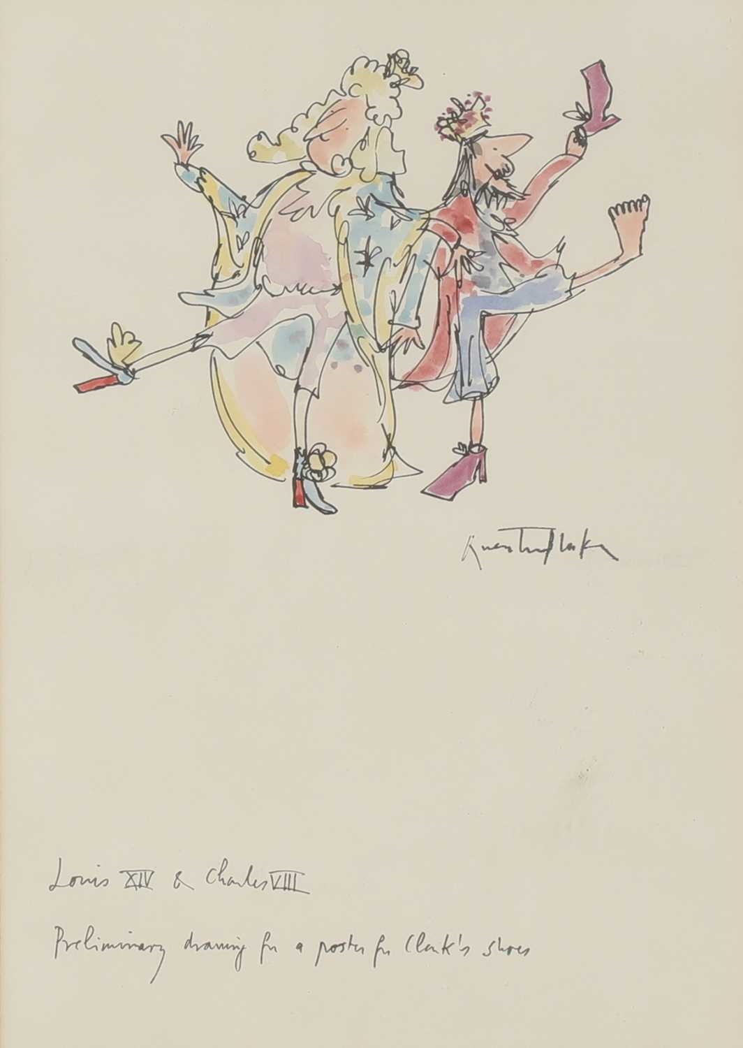 Quentin Blake | Louis XIV and Charles VIII' - preliminary for a poster ...