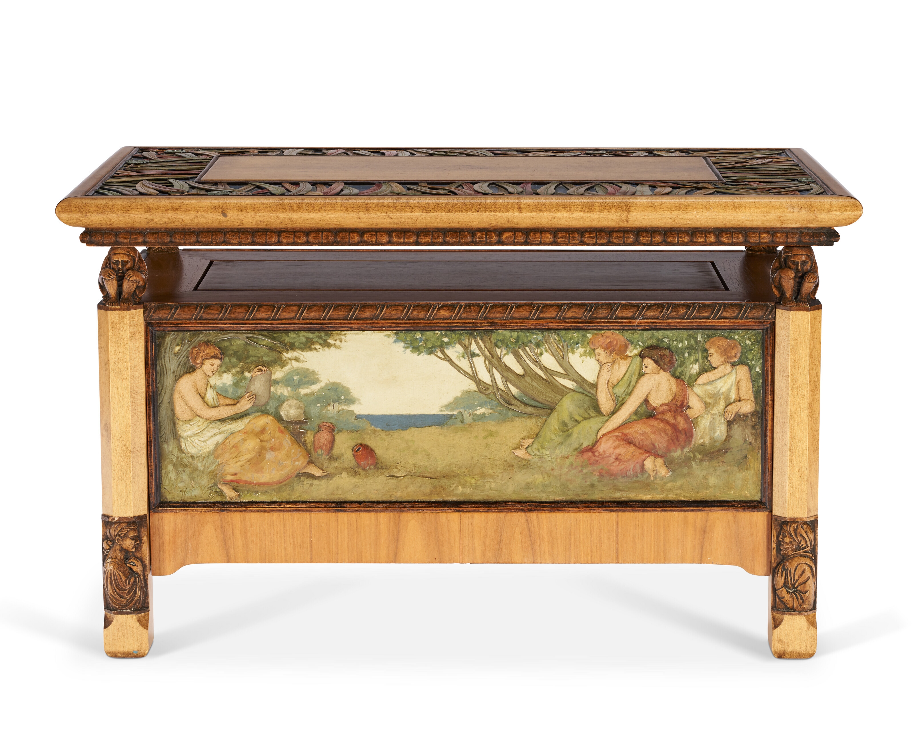 Al Proom | AN AMERICAN WALNUT AND POLYCHROME PAINTED LOW TABLE ...