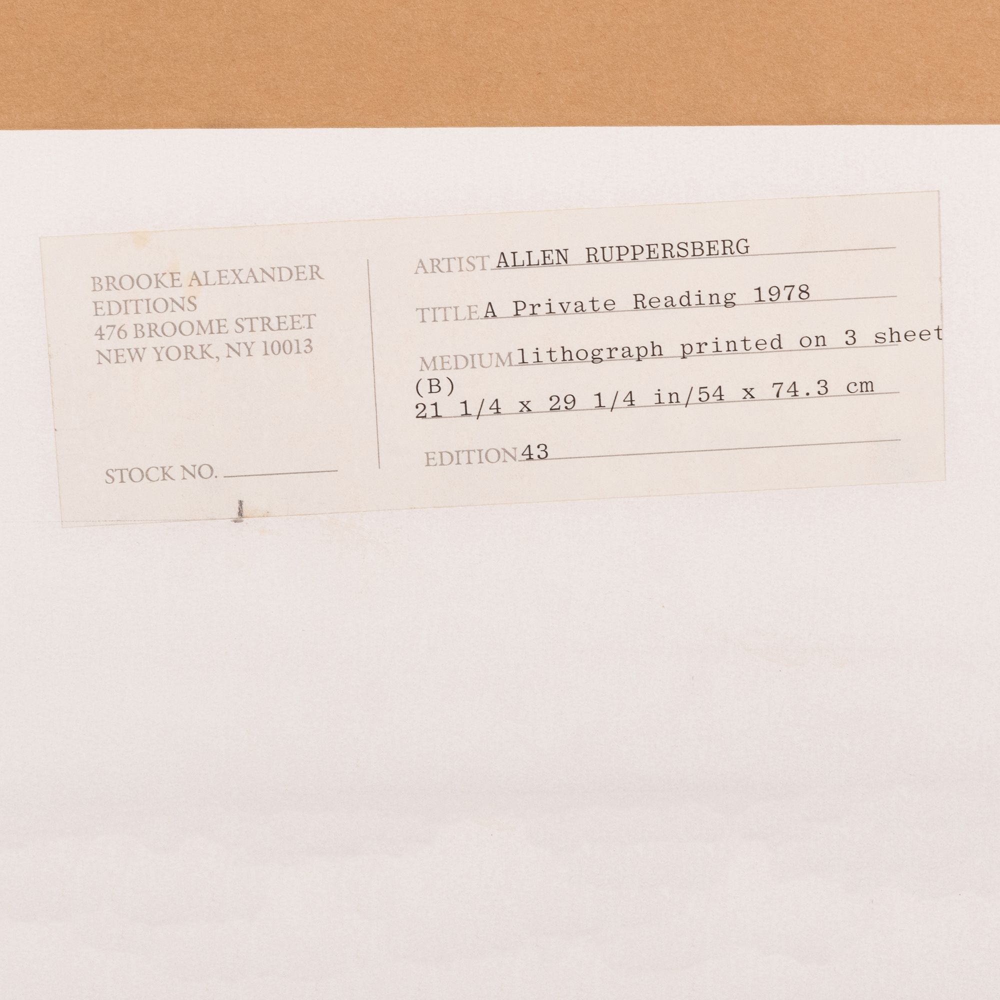 Allen Ruppersberg | A Private Reading | MutualArt