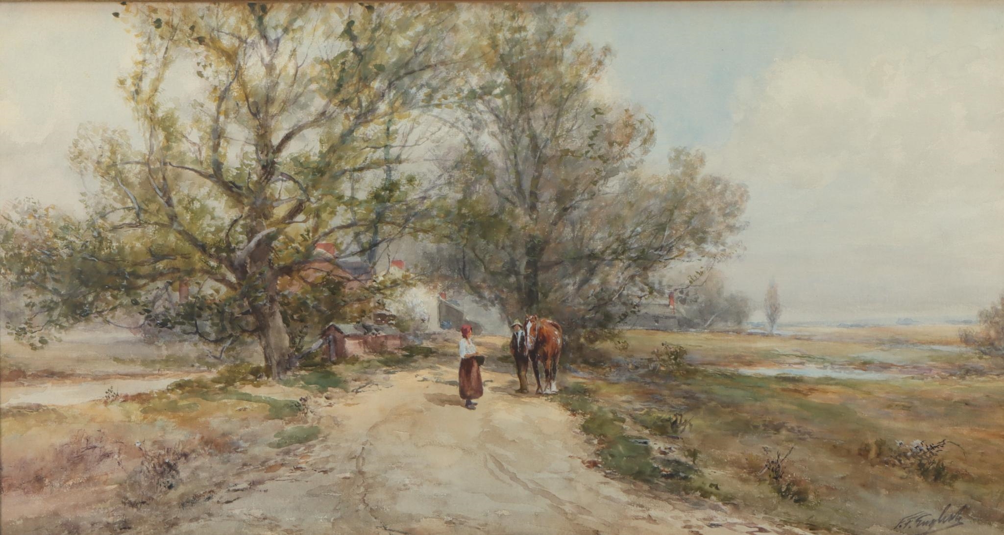 Frank F. English | Charming scene of a woman with a gentleman and his ...
