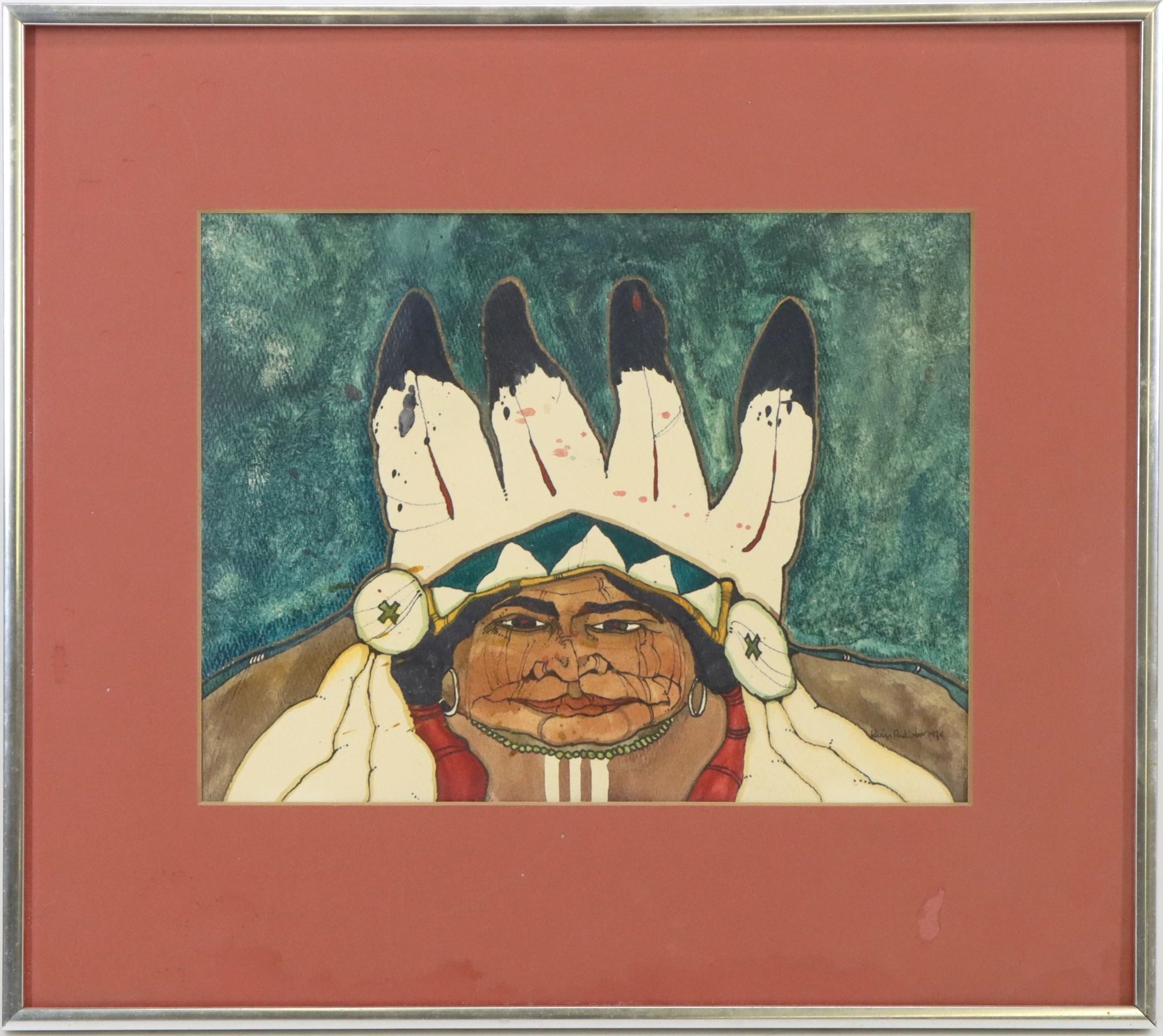Kevin Red Star | Portrait of a Native American (1976) | MutualArt