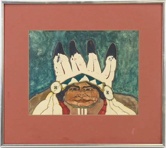 Kevin Red Star | Portrait of a Native American (1976) | MutualArt