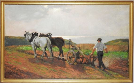Raymond Louis Lecourt | Les labours en Normandie proche de Veules-les ...