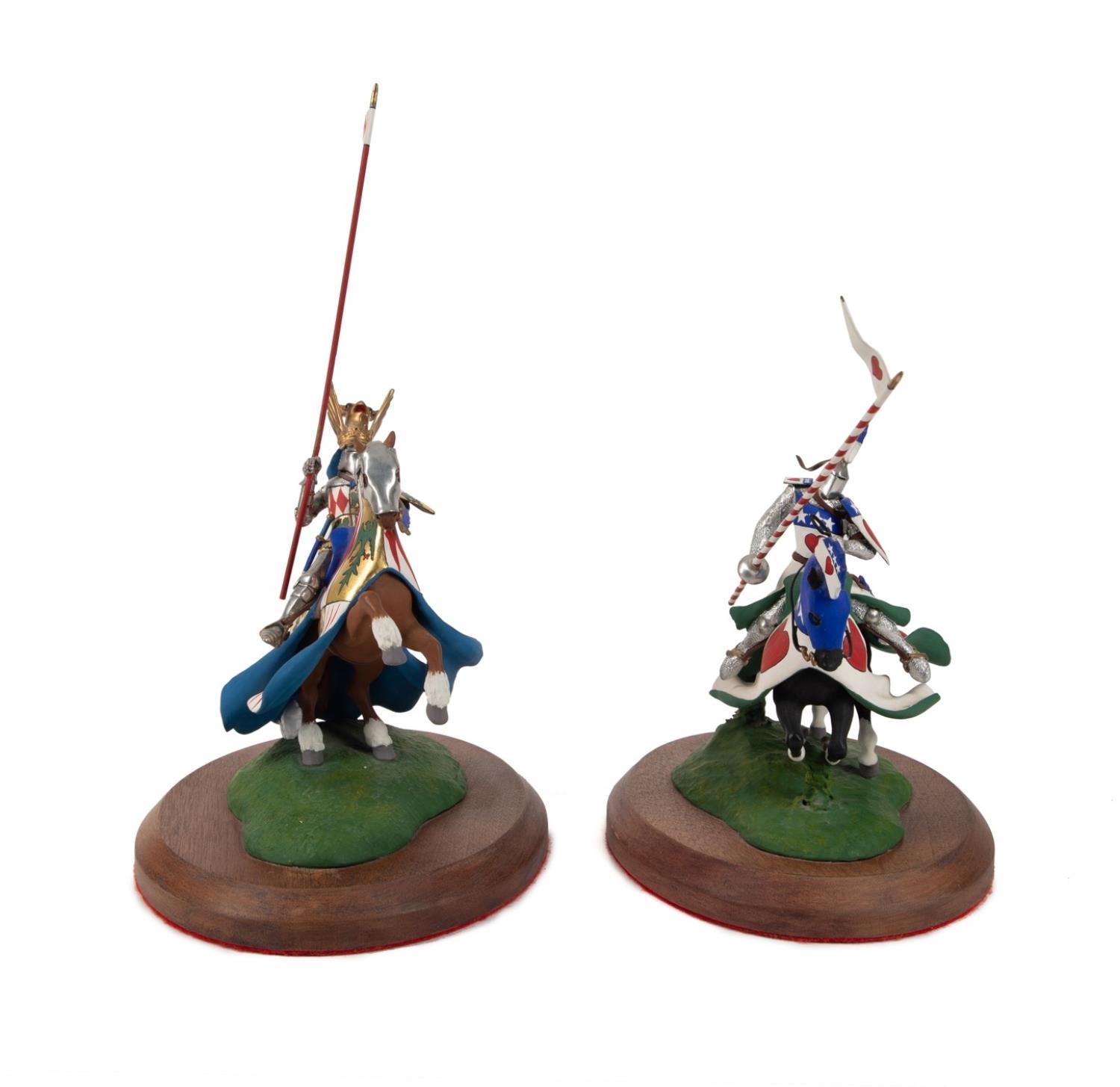 Brian Rodden | Painted pewter figures of heraldic knights on horseback ...