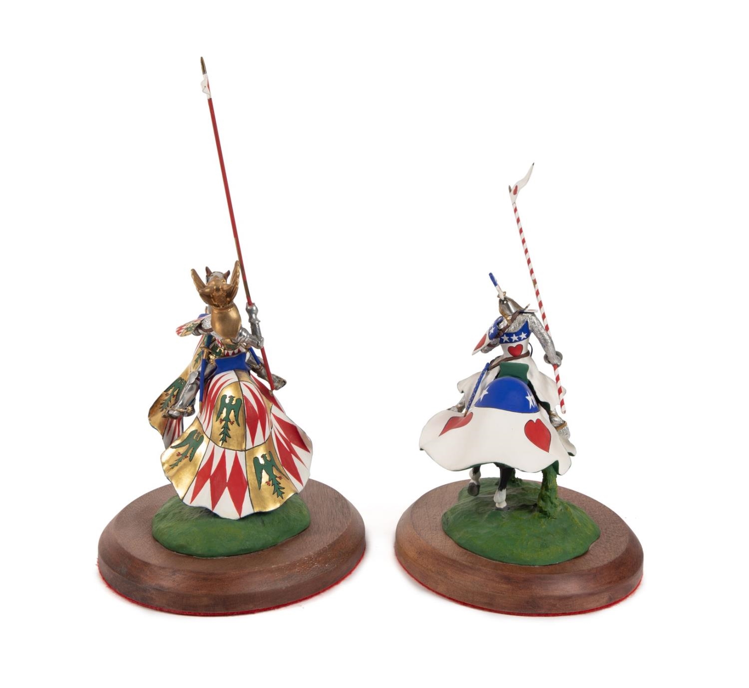 Brian Rodden | Painted pewter figures of heraldic knights on horseback ...