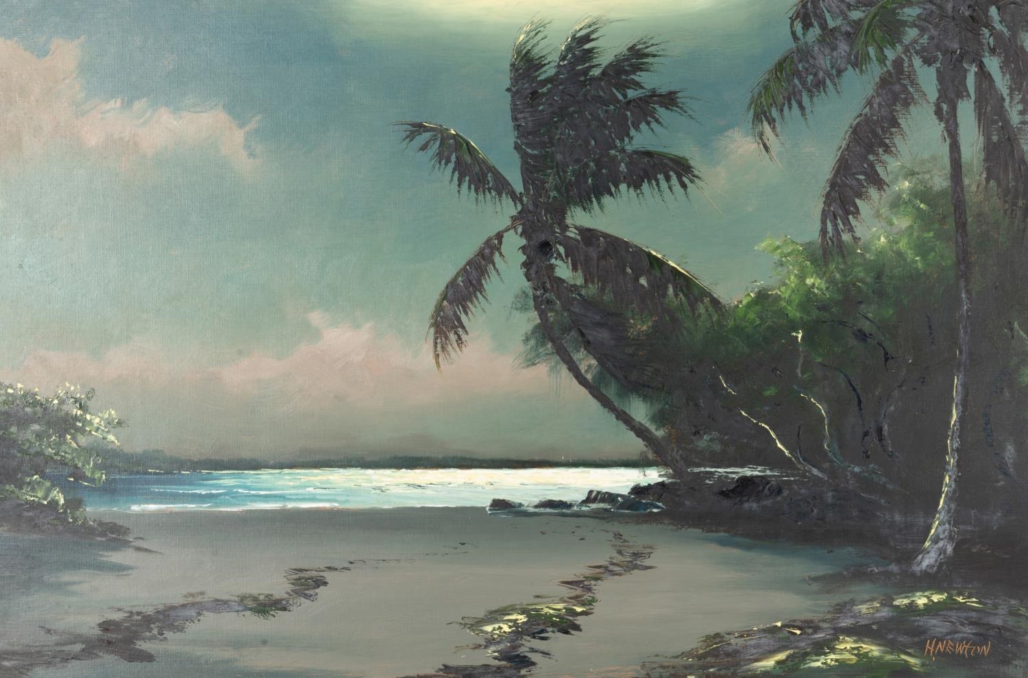 Harold Newton | Florida Highwaymen twilight beach landscape | MutualArt