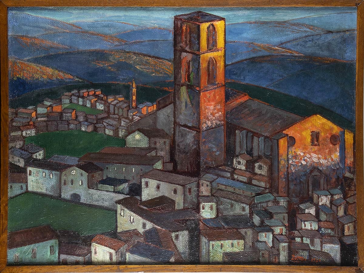 Gerardo Dottori | Aerial view of San Domenico in Perugia (1921) | MutualArt