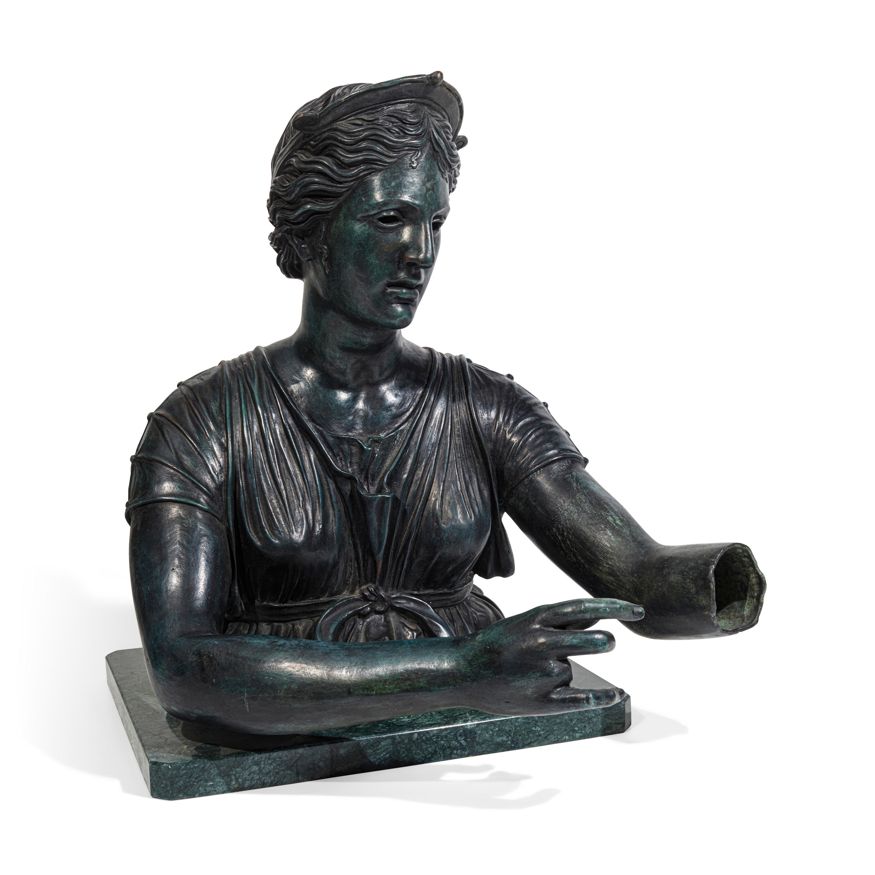 Italian School, 21st Century | AN ITALIAN PATINATE BRONZE BUST OF DIANA ...