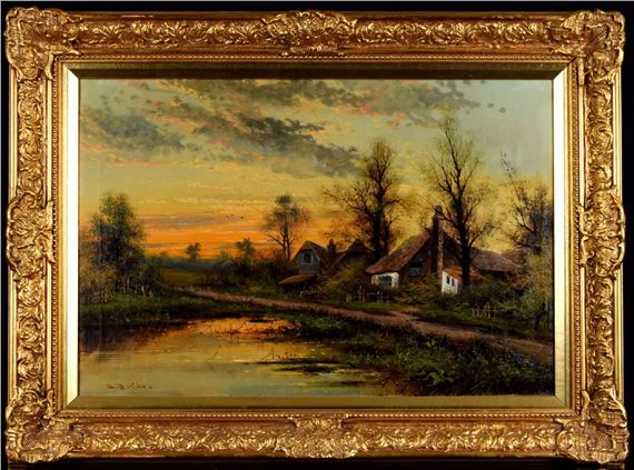 Arthur H. Cole | Landscape with houses. | MutualArt