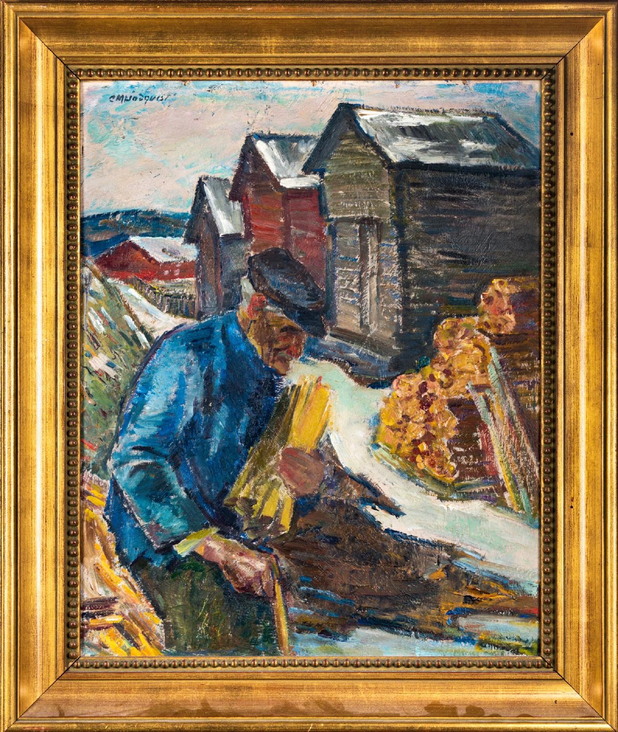 Carl Magnus Lindqvist | Motif of old man and seaside fishing village ...