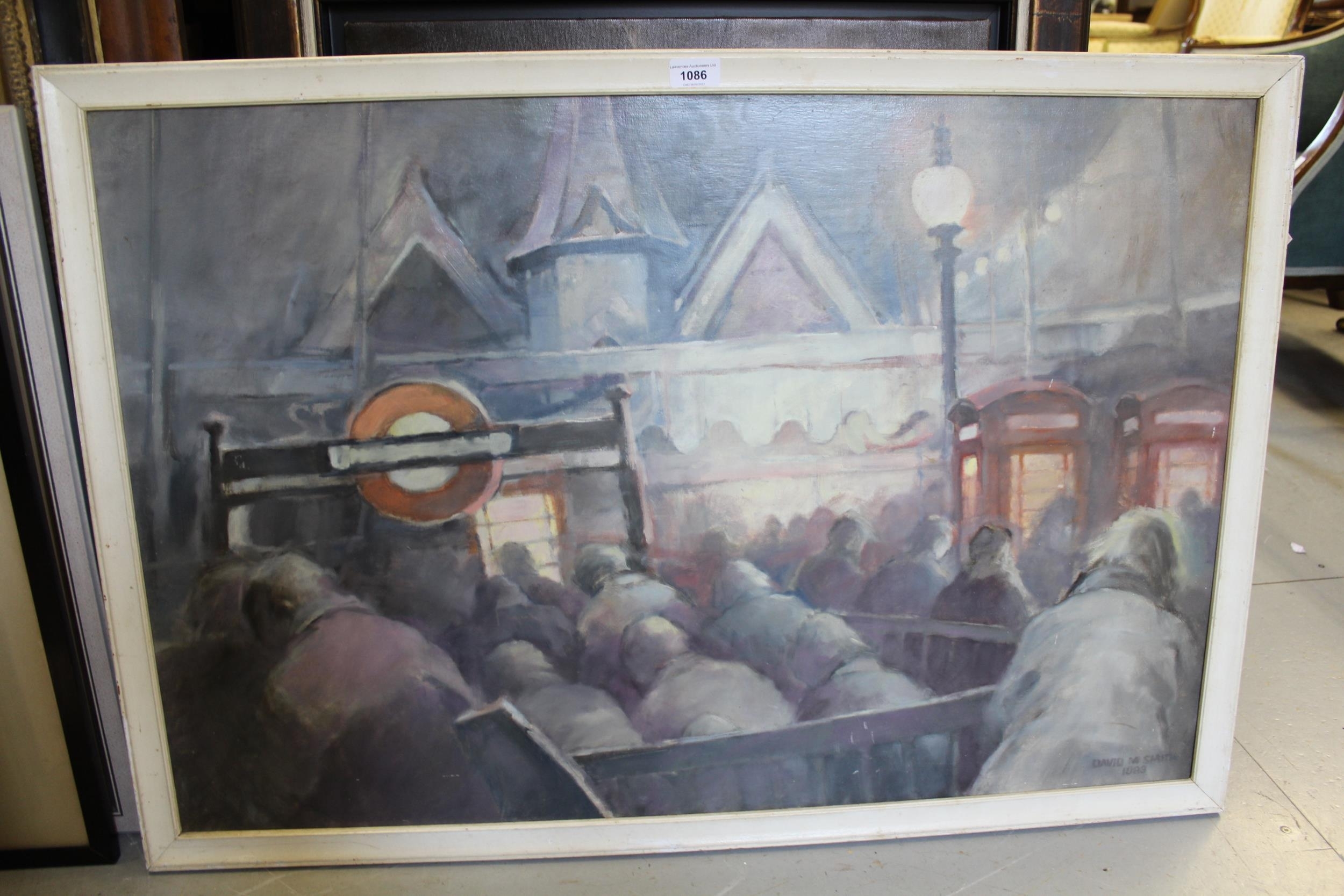 David M Smith | Figures by a subway in London (1983) | MutualArt