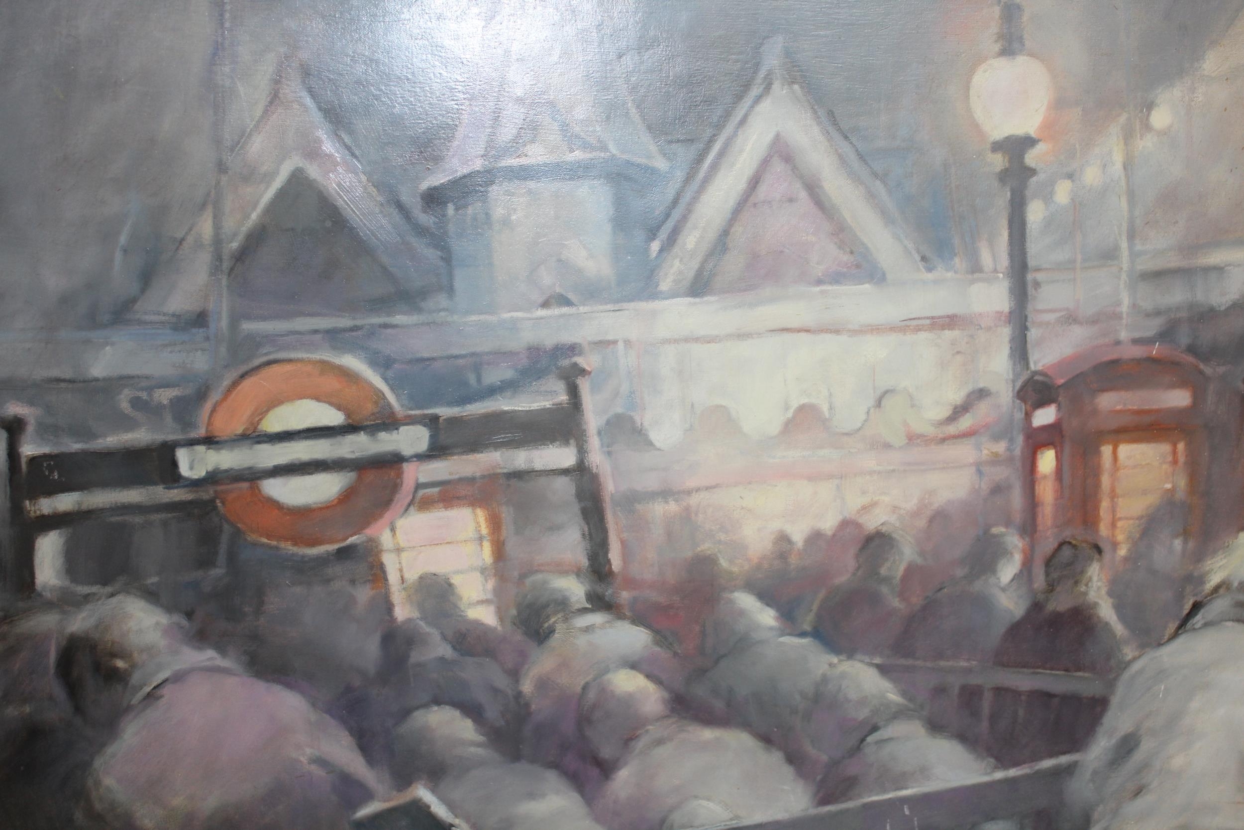 David M Smith | Figures by a subway in London (1983) | MutualArt