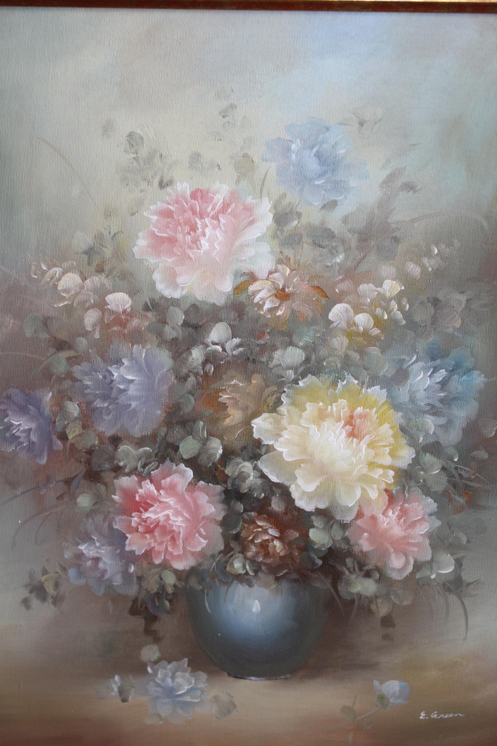 E. Green | Still life vase of flowers | MutualArt