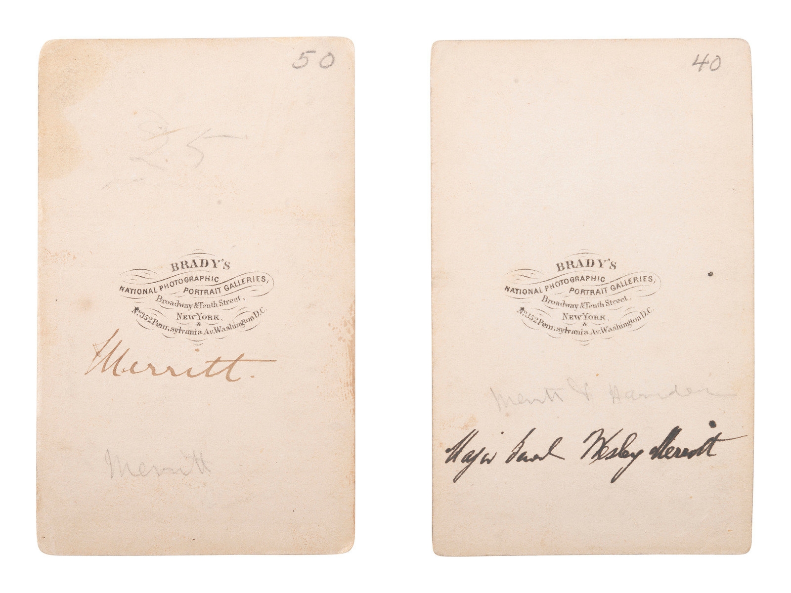 Mathew B. Brady | A group of 2 CDVs of General Wesley Merritt | MutualArt