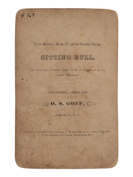 Orlando S. Goff | A group of 2 cabinet cards of Sitting Bull and his ...