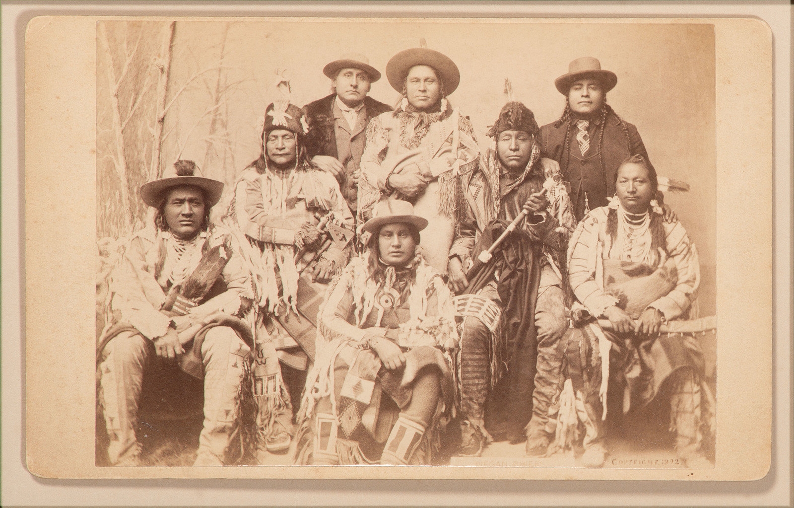 John Nicholas Choate | Boudoir card featuring a group of Piegan Chiefs ...