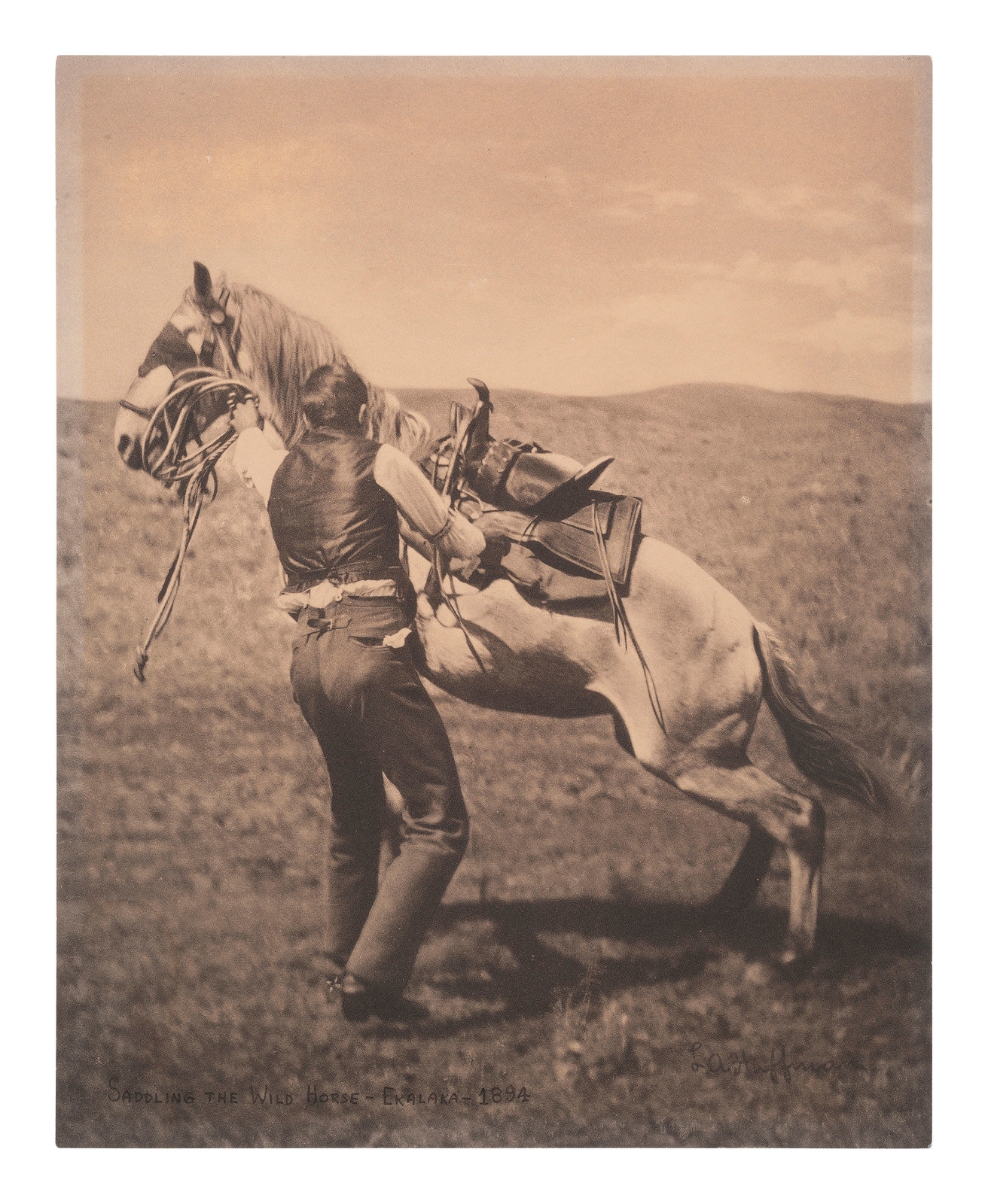 Laton Alton Huffman | A group of 3 collotypes featuring cowboys (1894 ...