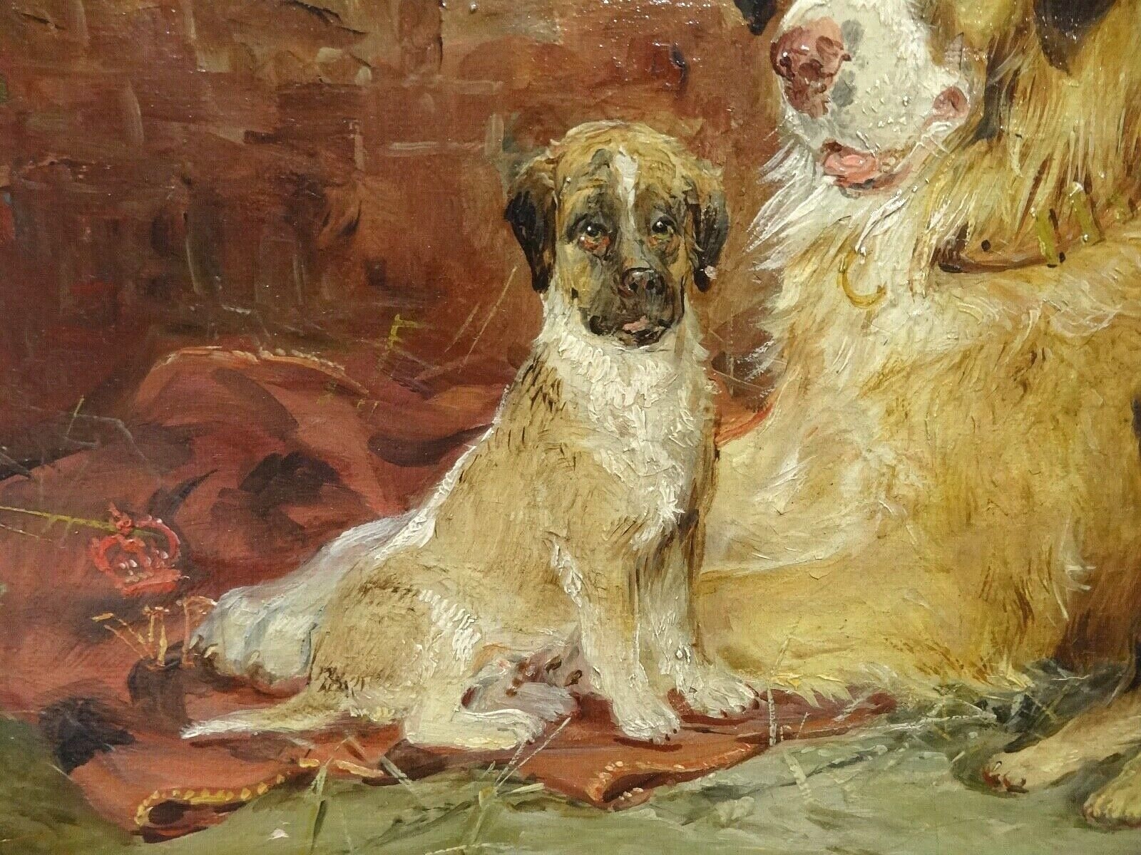 Edwin Frederick Holt | ST BERNARD DOG MOTHER & PUPPIES (19th Century ...