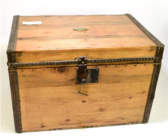William Wade | leather and brass bound trunk | MutualArt