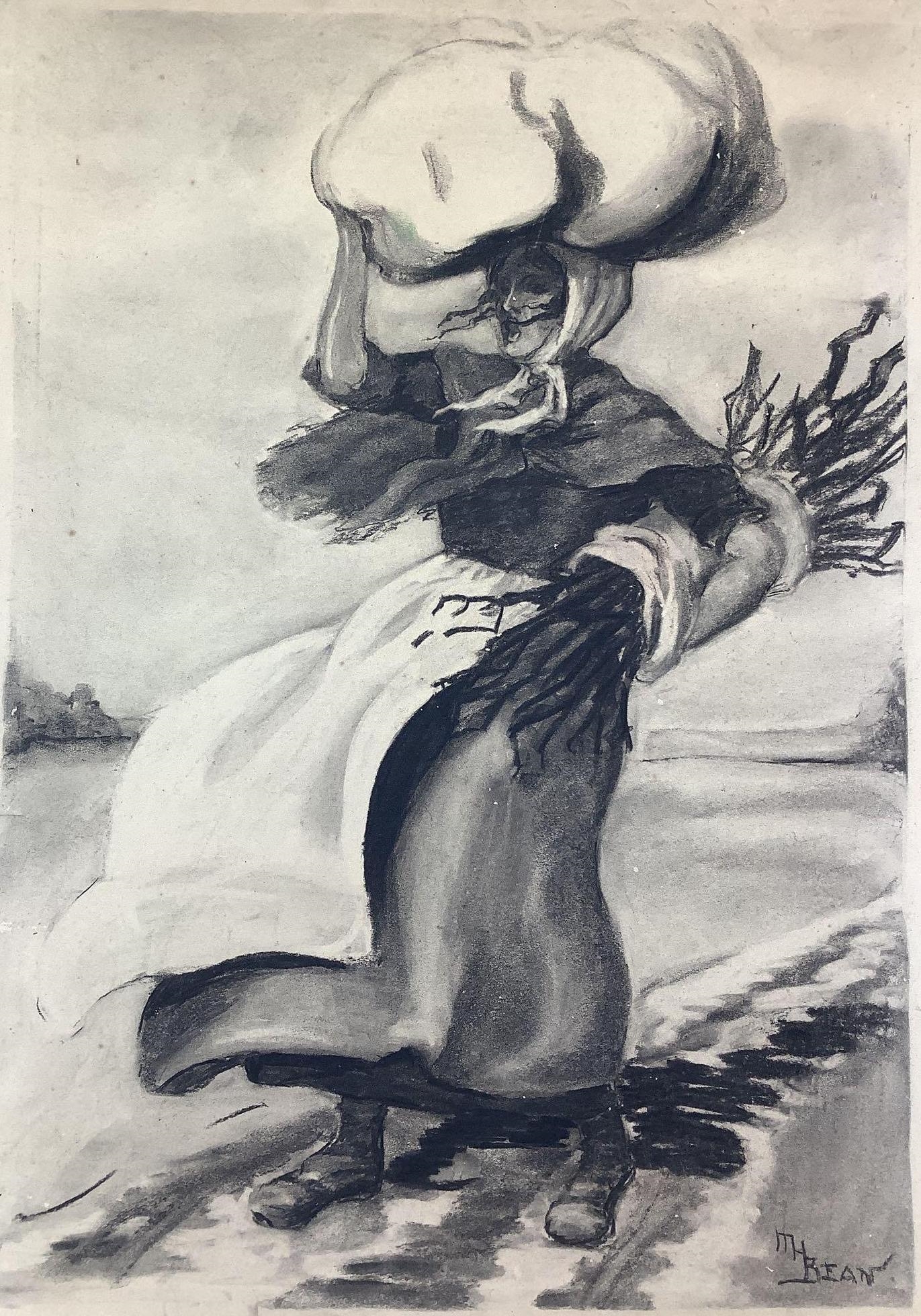 Mary Bean | Portrait of women in a field | MutualArt