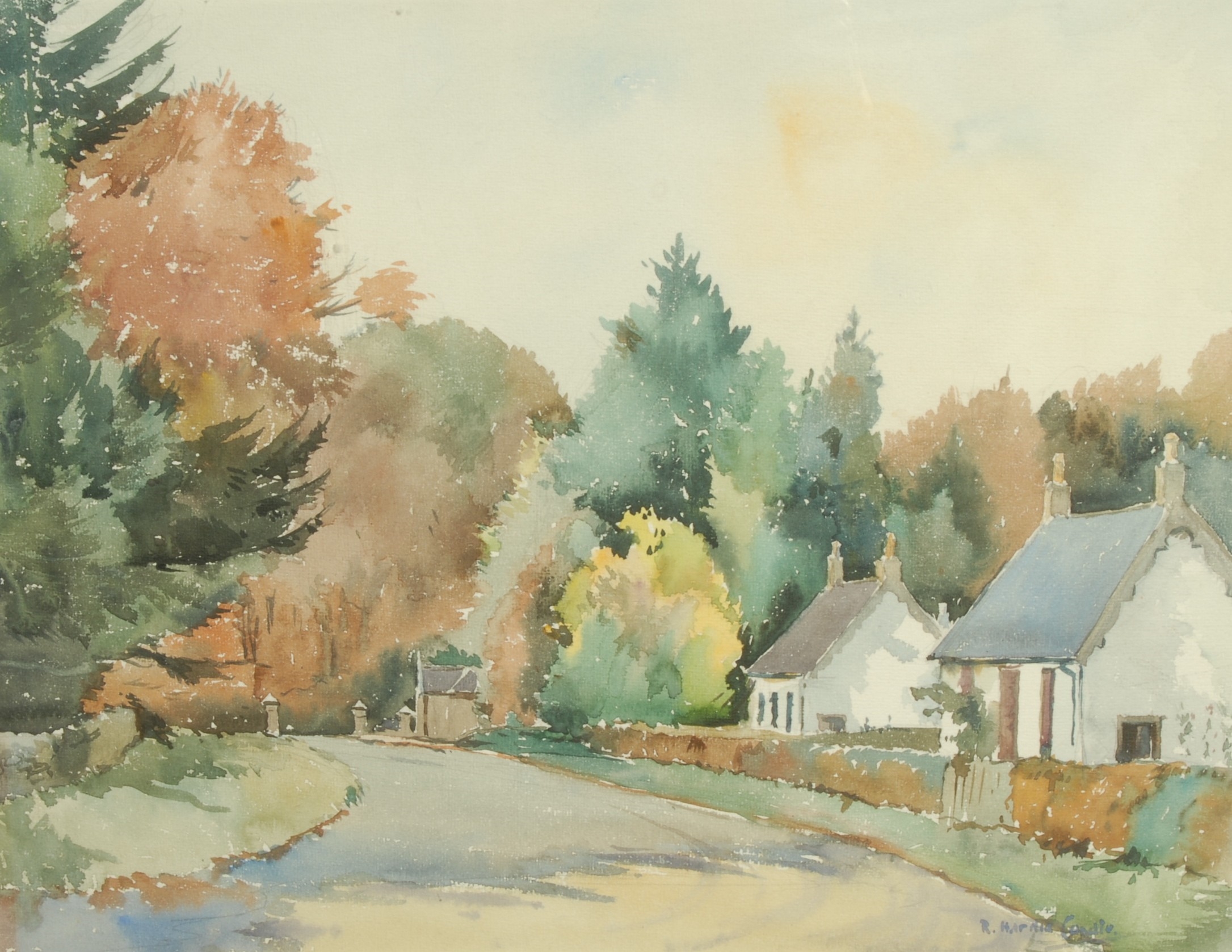 Robert Hardie Condie | A Quiet Lane in Autumn | MutualArt