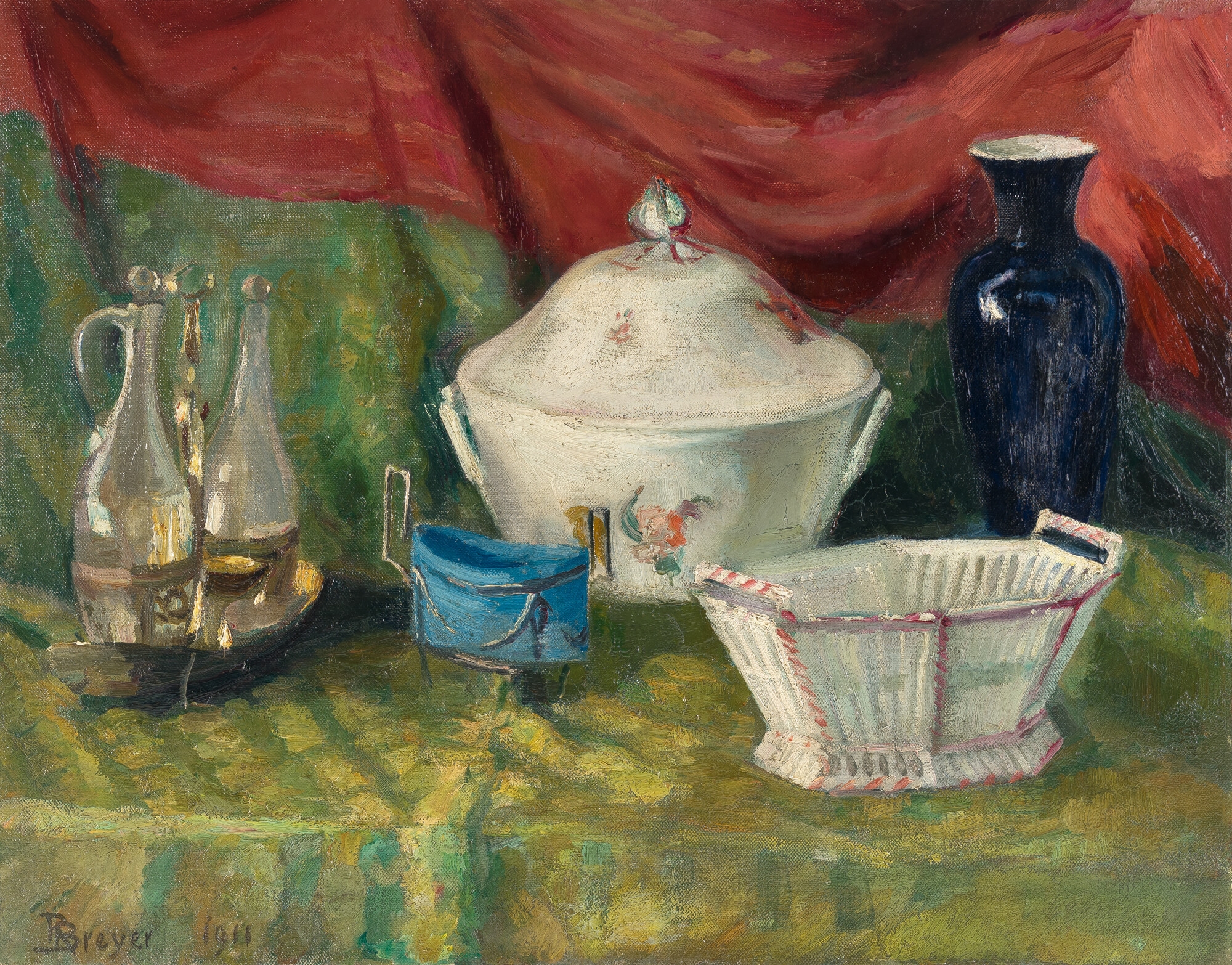 Robert Breyer | Still life on a green cloth (1911) | MutualArt