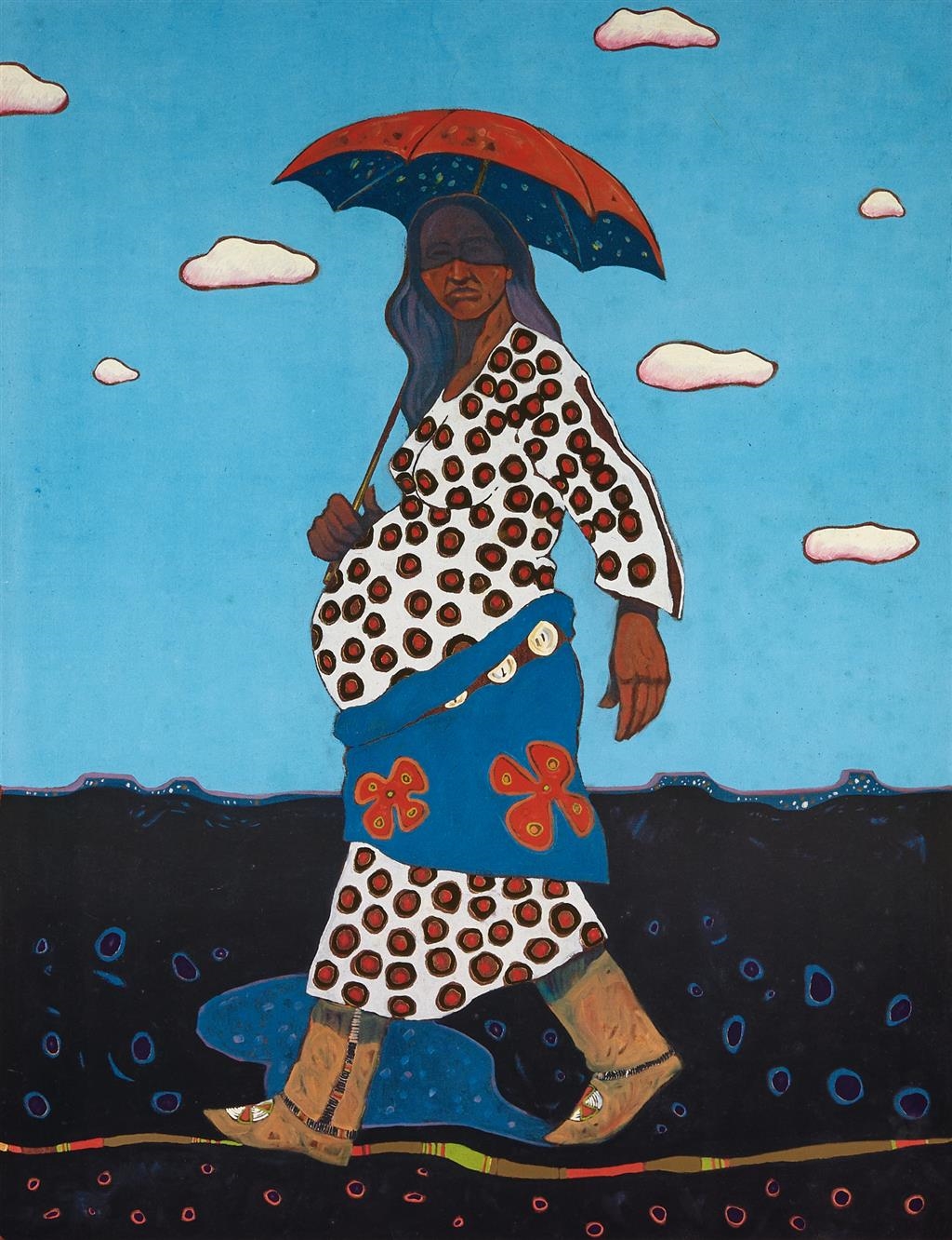 T.C. Cannon | Grandmother Gestating Father and the Washita River Runs ...