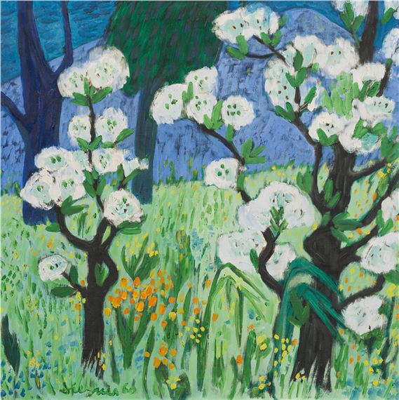 Gerhild Diesner | Magnolia trees in blossom (1960) | MutualArt