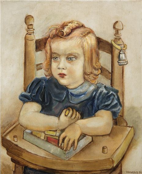 Otto Van Rees | Small girl sitting in high chair (1933) | MutualArt