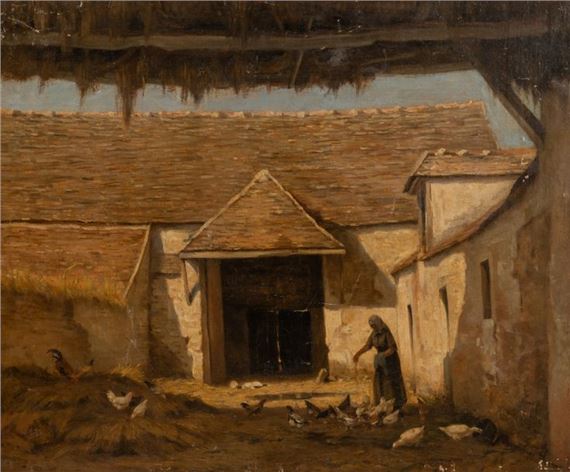 Jules Jacques Veyrassat | The farmyard | MutualArt
