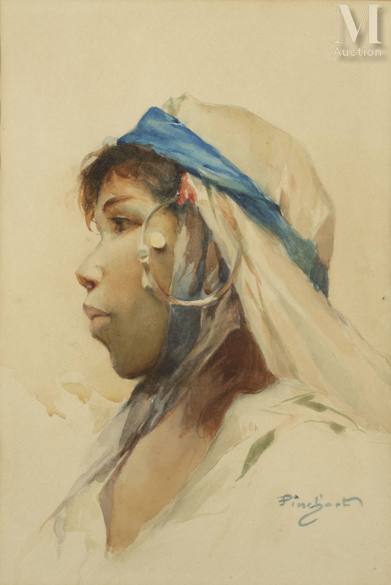 Auguste Pinchart | Portrait de tunisienne | MutualArt