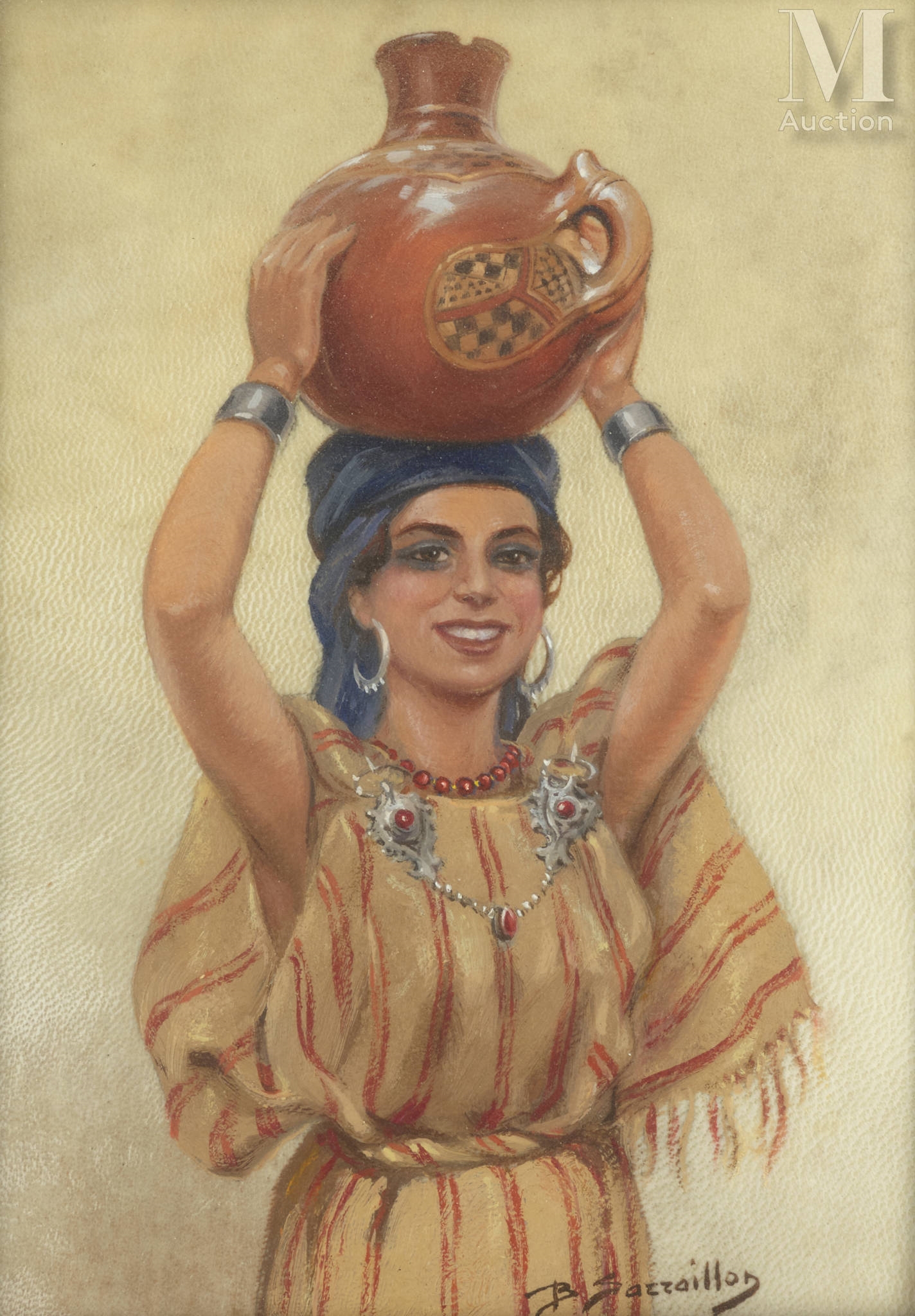 Benjamin Sarraillon | Jeune femme portant une jarre | MutualArt