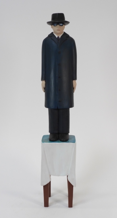 Enrico Pinardi | Figural Man Carved Wood Sculpture | MutualArt