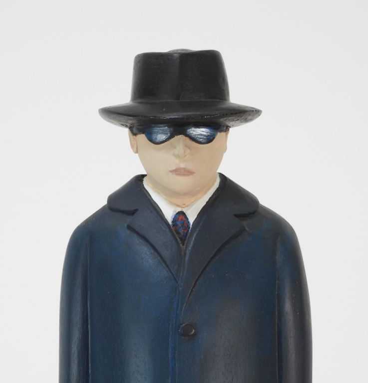 Enrico Pinardi | Figural Man Carved Wood Sculpture | MutualArt