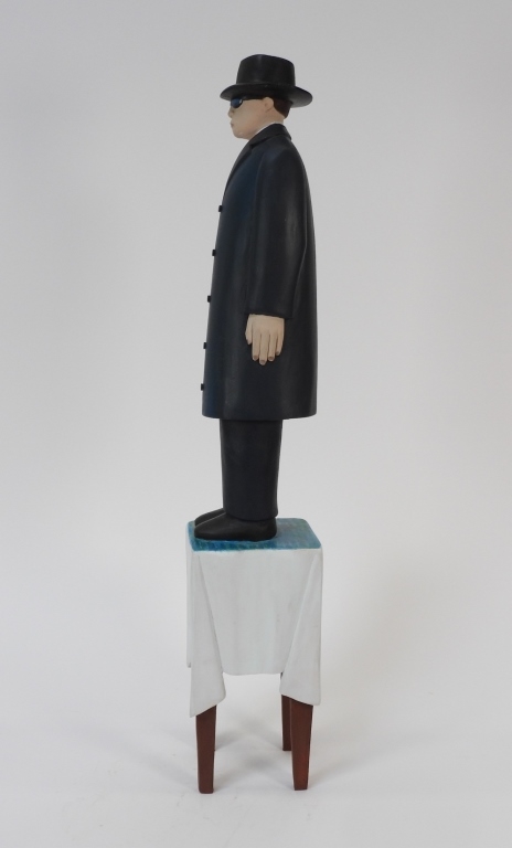 Enrico Pinardi | Figural Man Carved Wood Sculpture | MutualArt