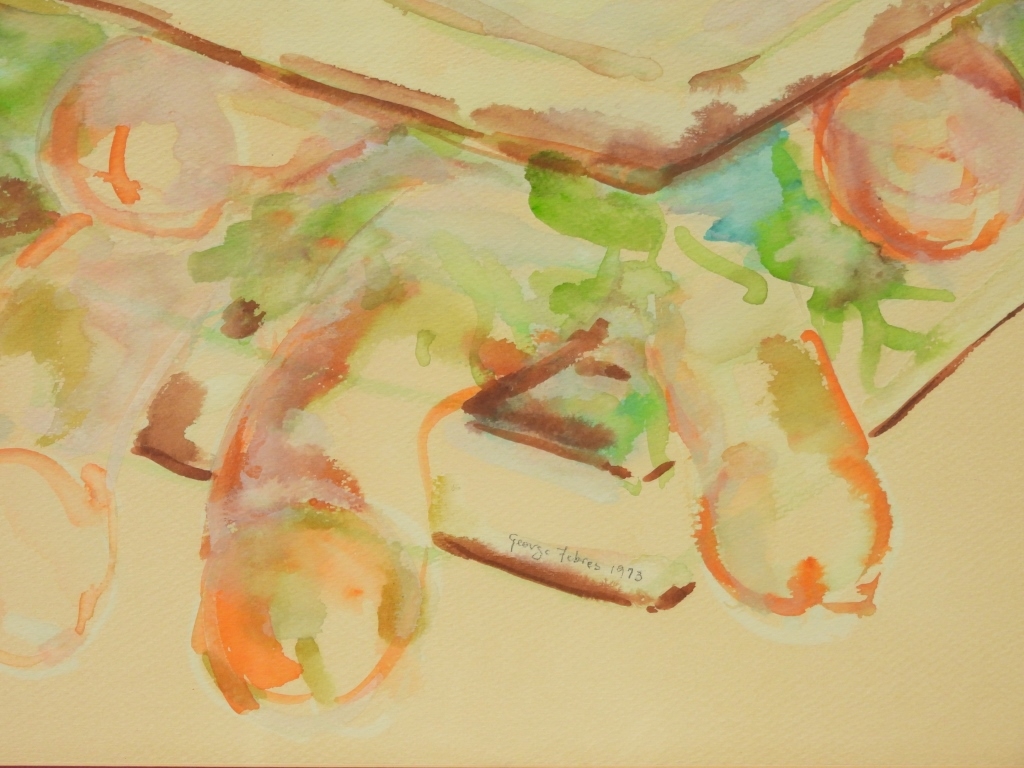 George Febres | Imagism Phallic Sandwich WC Painting (1973) | MutualArt