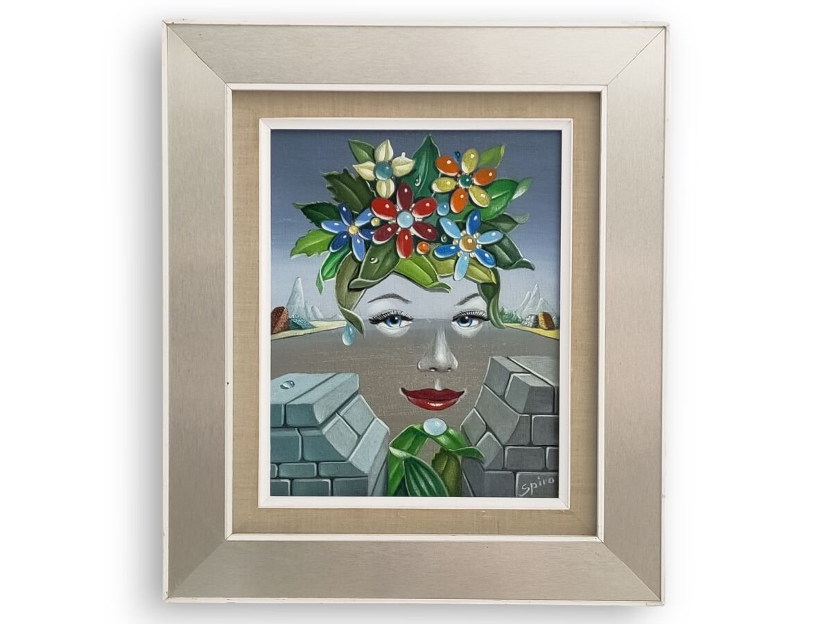 Georges Spiro | Femme surréaliste à la couronne de fleurs | MutualArt