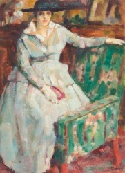 Henri Ramah | Jeune femme en tenue de sortie | MutualArt
