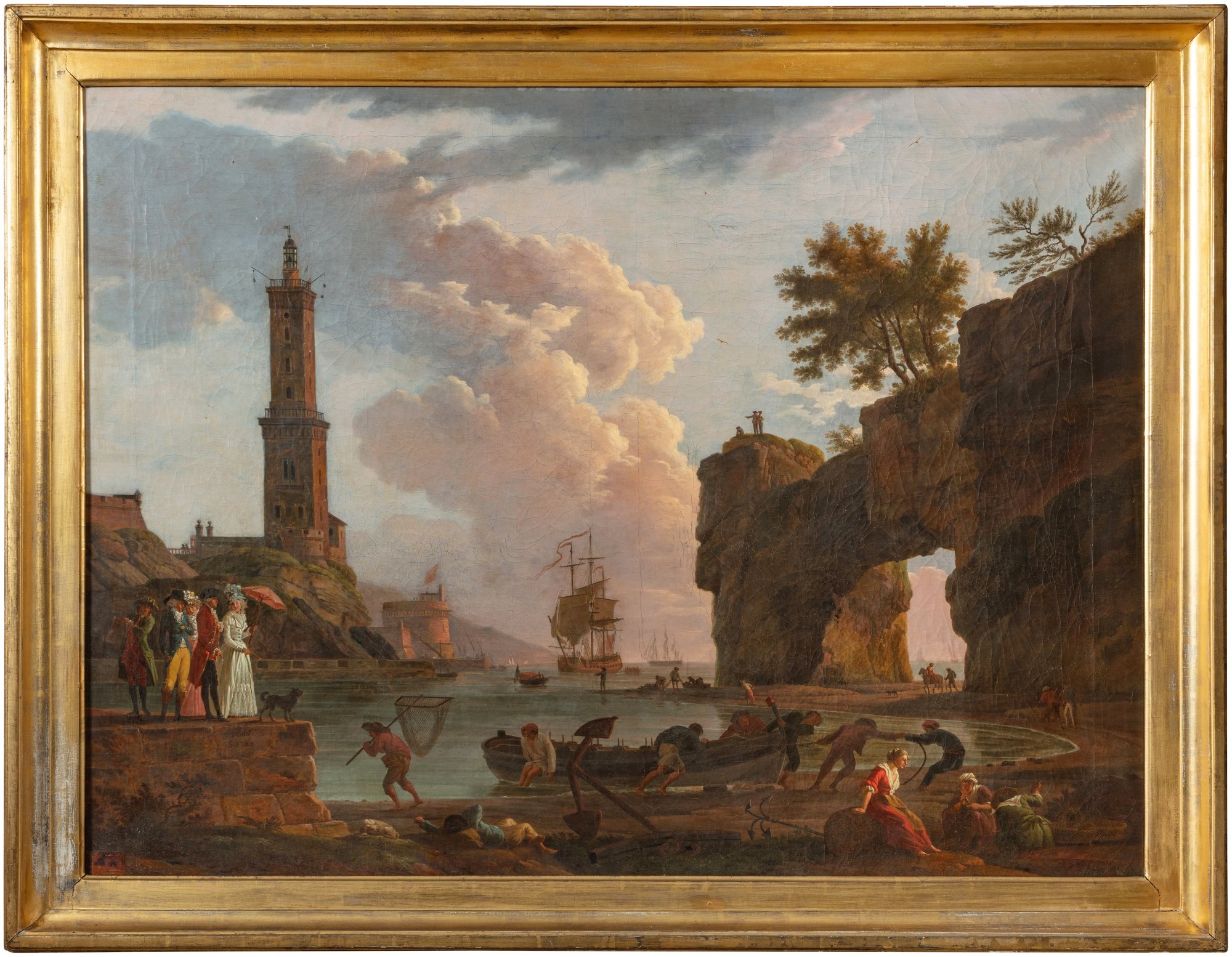 Claude-Joseph Vernet | Mer calme au soleil couchant avec la famille ...