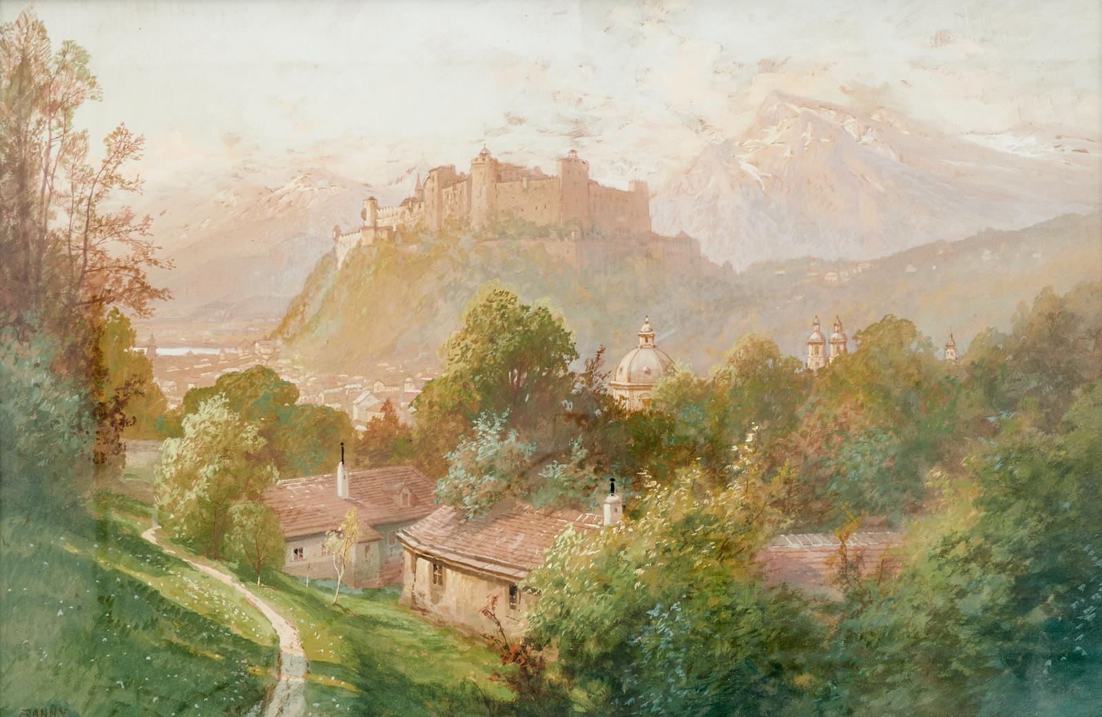 Georg Janny | Blick vom Kapuzinerberg auf die Festung Hohensalzburg ...
